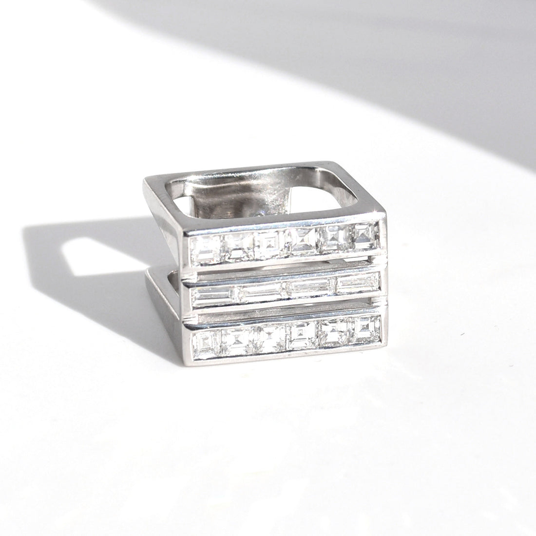Princess and Baguette Extra Bold Square Band – Larissa Landinez Jewellery